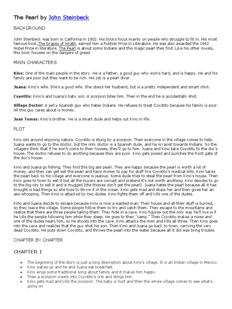 John Steinbeck: The Pearl by | PDF