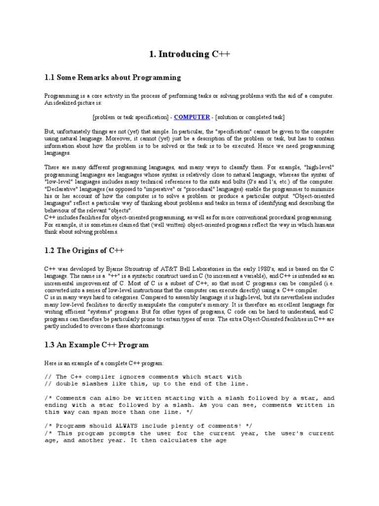 C Notes1 Pdf Programming Language Data Type