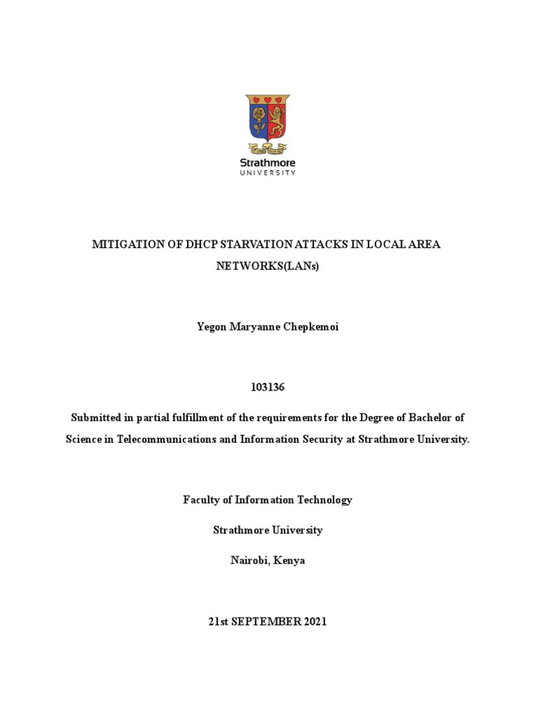 Mitigation of DHCP Starvation Attacks (Signed) | PDF | Computer Network | Ip Address