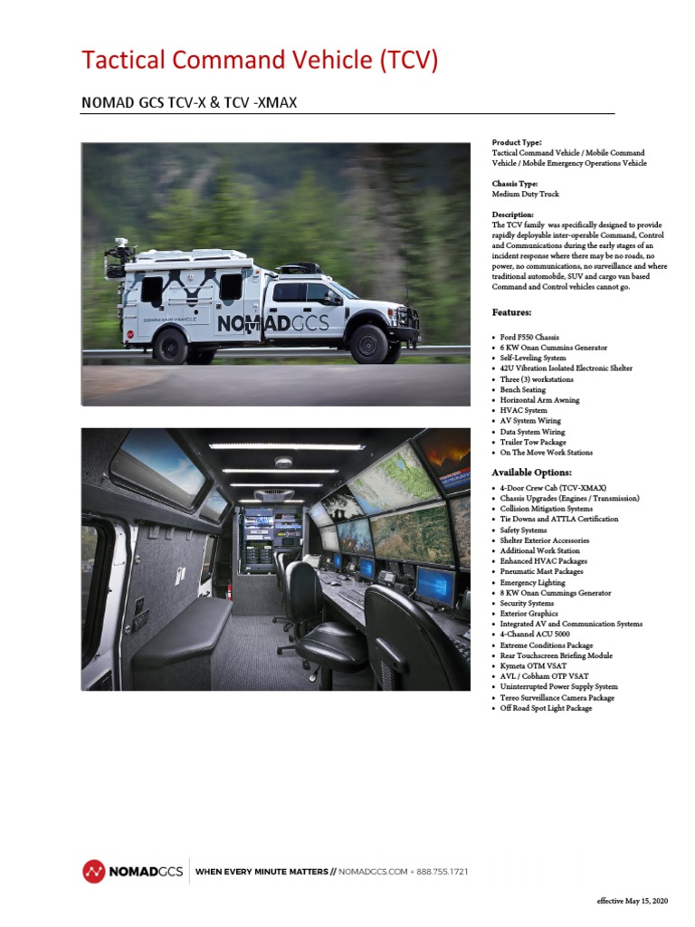 2020 TCV-X and TCV-XMAX Tactical Command Vehicle Demo Details | PDF ...