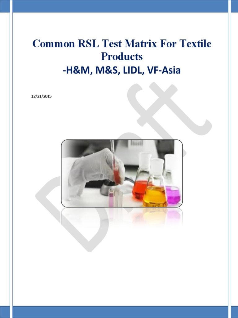Requirements of RSL - H&M, M&S, LIDL, VF-Asia | PDF | Polycyclic ...