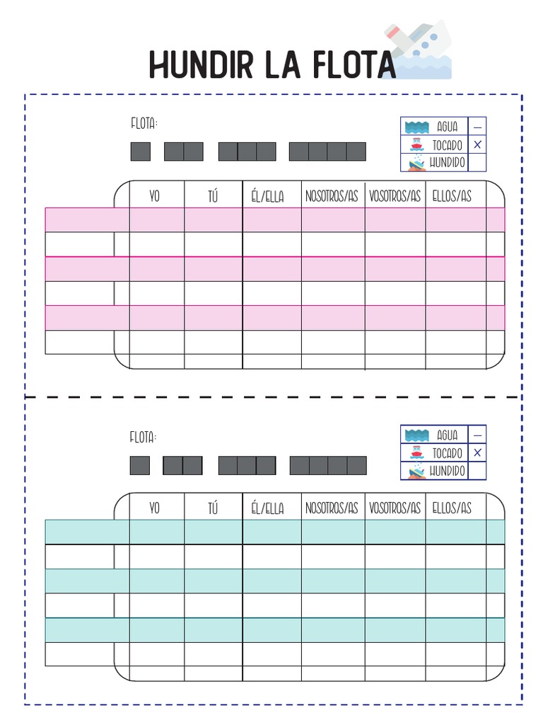 Hundir La Flota (Verbos) | PDF