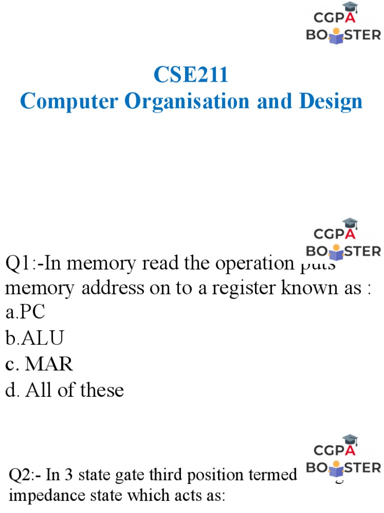CB CSE211 Set 2 MCQ Ques | PDF | Electronic Design | Manufactured Goods