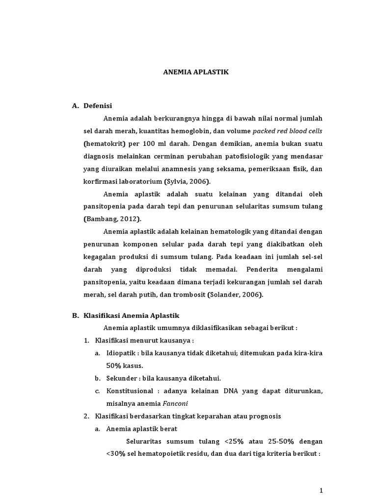 LP Anemia Aplastik | PDF | Kesehatan Holistik | Sains & Matematika