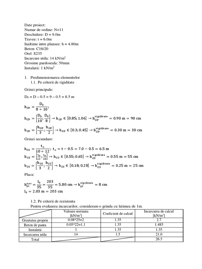 Exemplu Proiect Beton Fccia | PDF