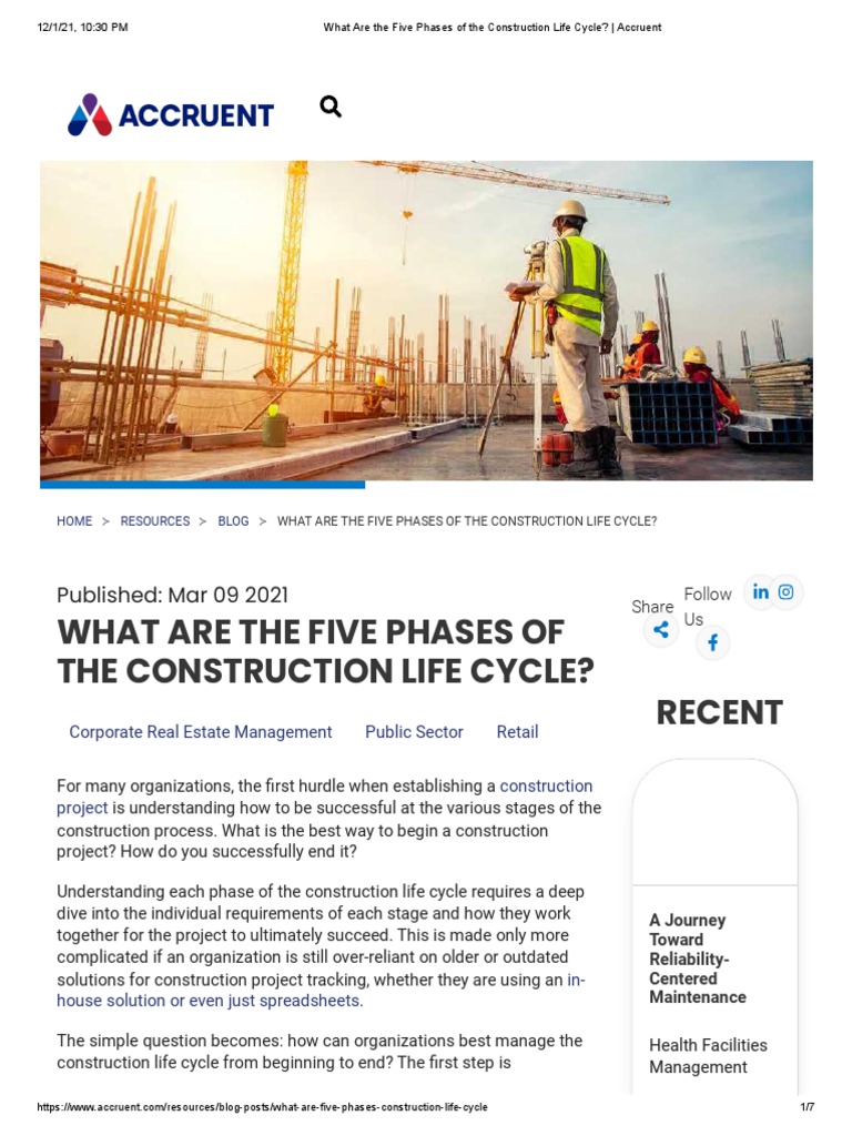 What Are The Five Phases of The Construction Life Cycle - Accruent ...