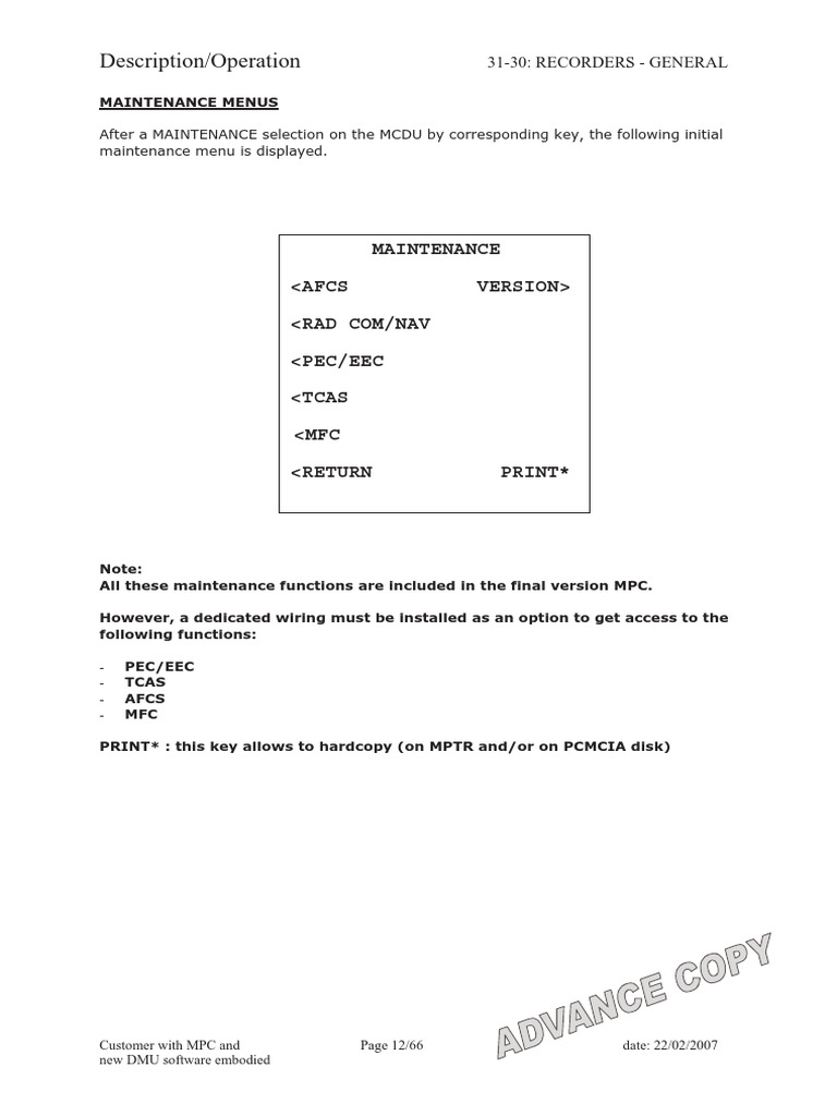 ATR - MPC-Maint Menus | PDF | Computing | Software