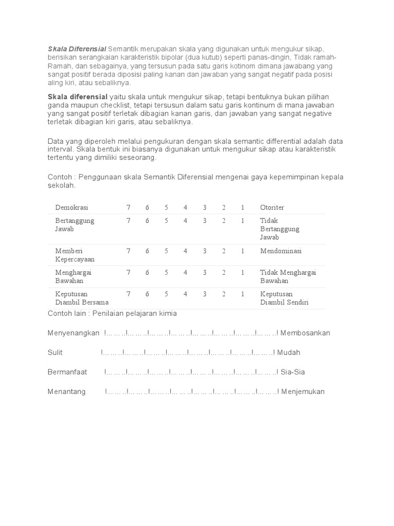 Skala Diferensial | PDF | Karier & Perkembangan | Pengembangan Diri