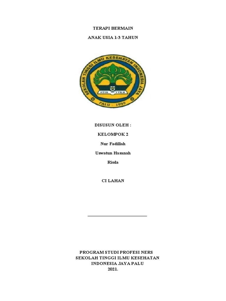 Proposal Terapi Bermain Anak Usia 1 3 Tahun | PDF