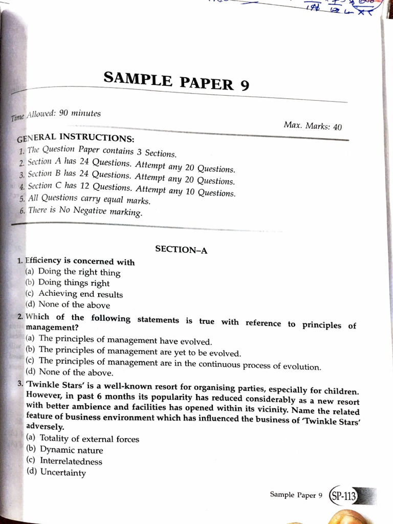 Sample Paper 9: Mi Ut S | PDF | Packaging And Labeling | Business Economics