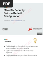 Hardening - Mikrotik - RouterOS - Sahoobi | PDF | Router (Computing) | Ip Address