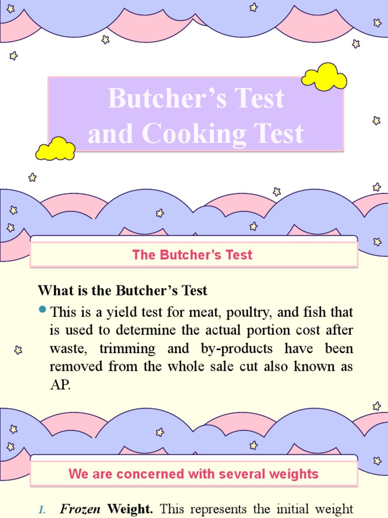 Butchers Test, Cooking Test | PDF | Meat | Food And Drink