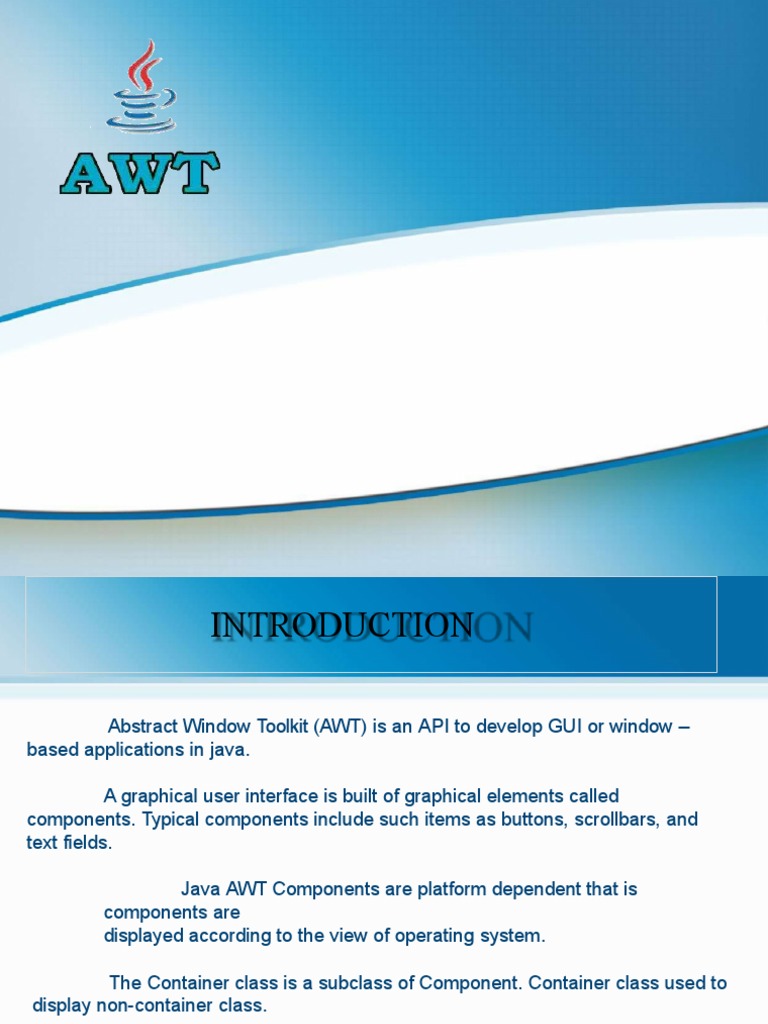 Awt Working With Windows Pdf Class Computer Programming Window Computing 
