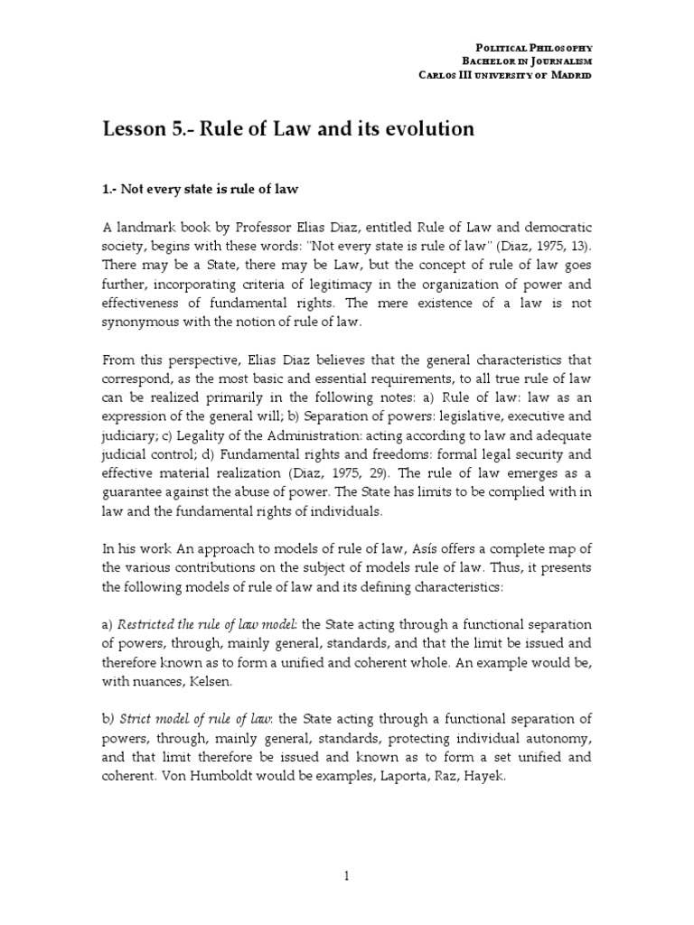 Lesson 5.-Rule of Law and Its Evolution | PDF | Rule Of Law ...
