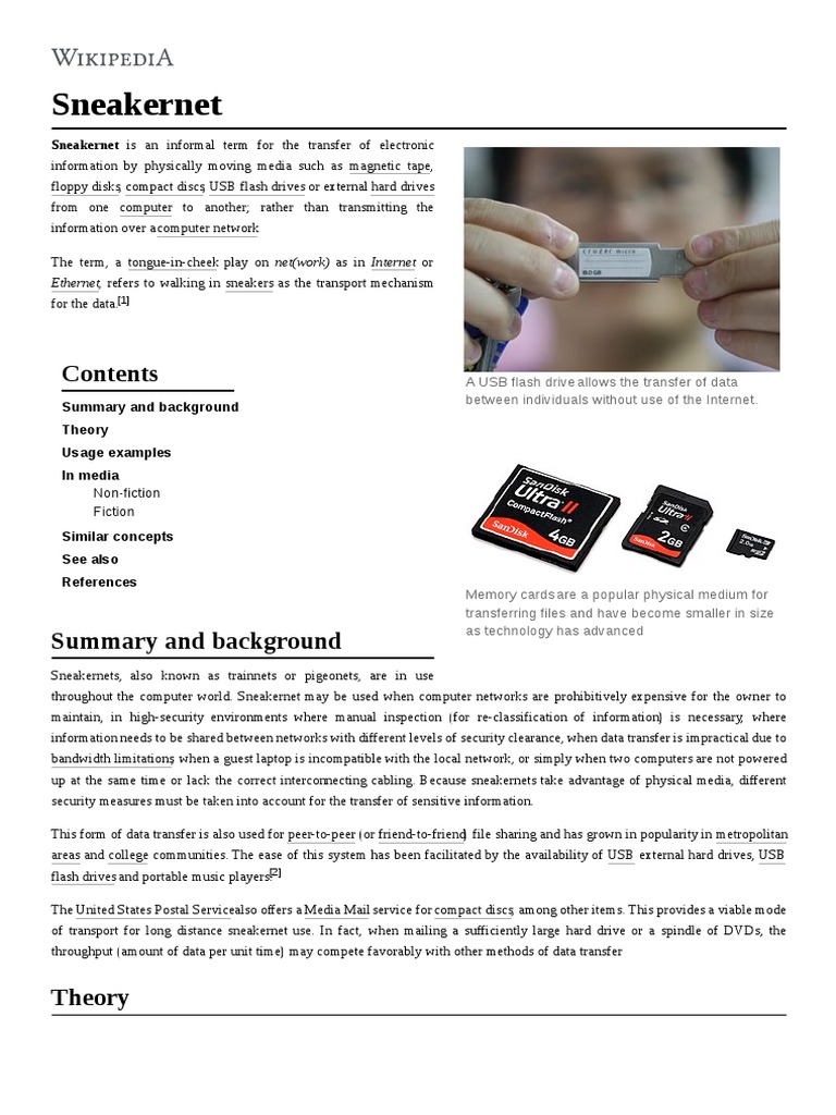 Sneakernet: Sneakernet Is An Informal Term For The Transfer of ...