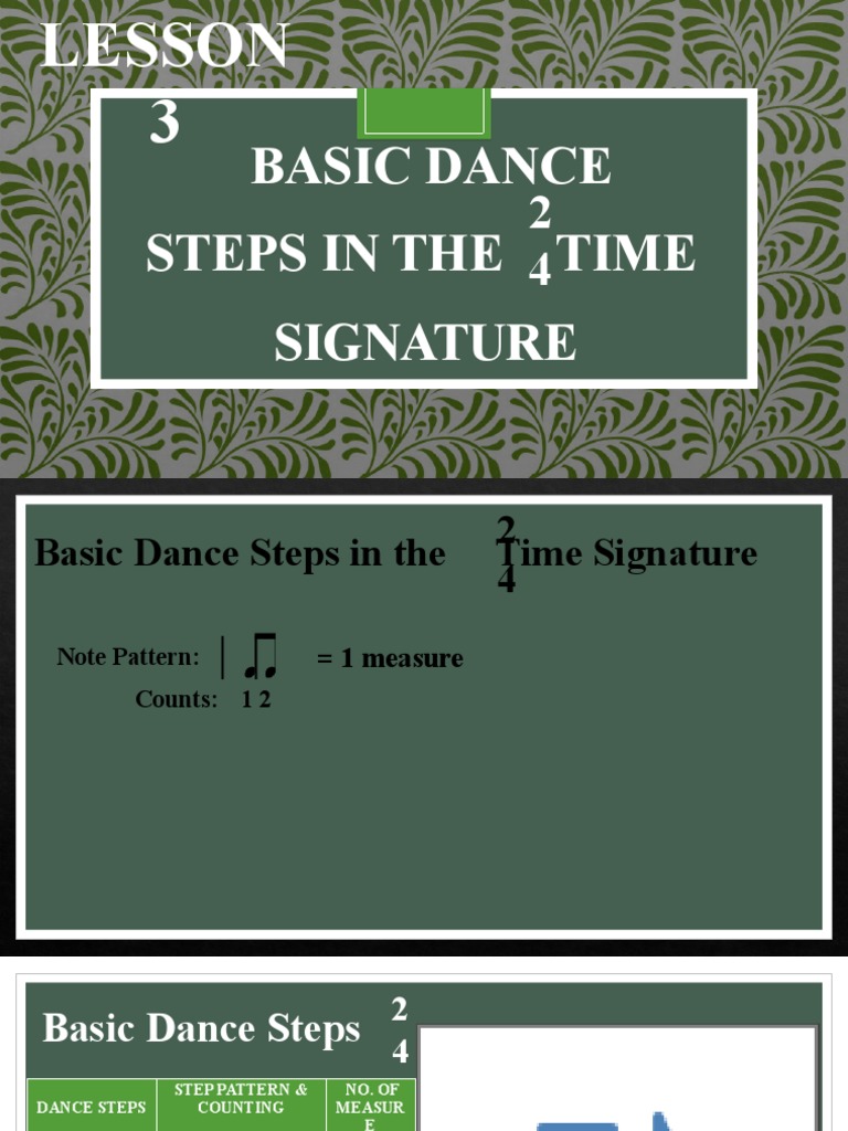Lesson 3 Basic Dance Steps in The Time Signature (Autosaved) | PDF ...
