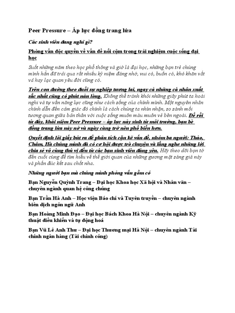 Peer Pressure | PDF