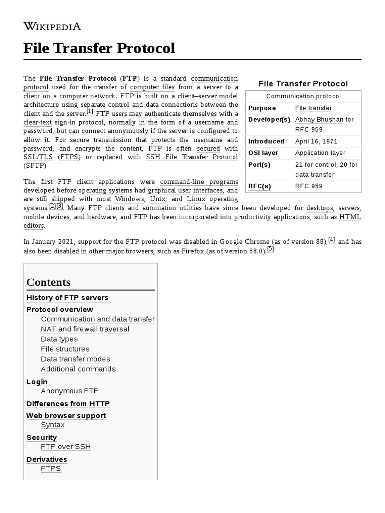File Transfer Protocol | PDF | File Transfer Protocol | Port (Computer Networking)
