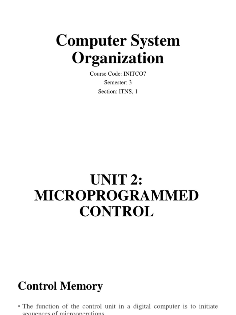 Microprogrammed Control | PDF | Central Processing Unit | Subroutine