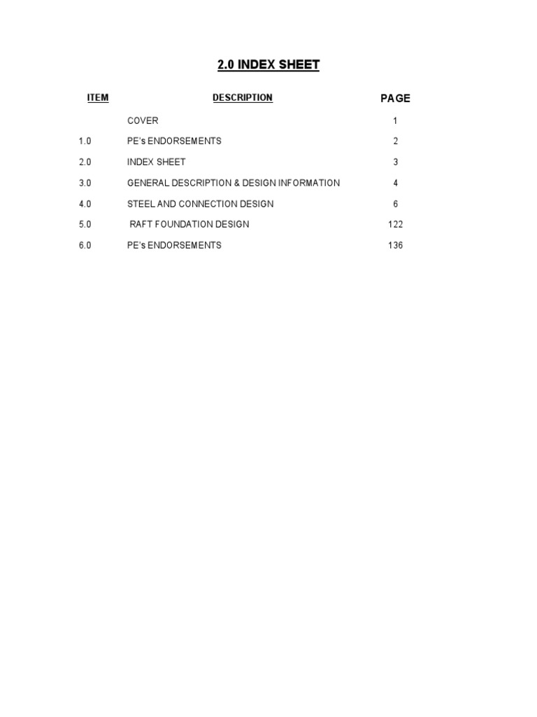 2.0 Index Sheet Overview | PDF | Home & Garden | Computers