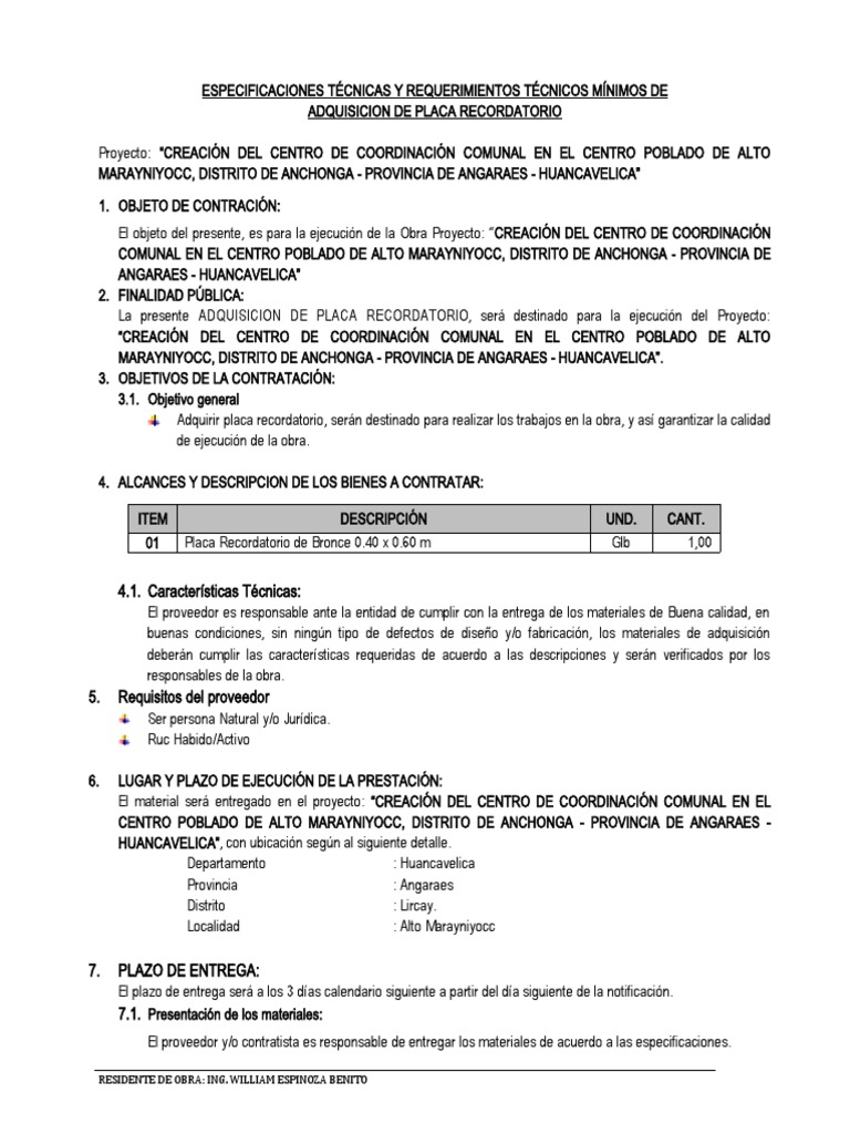 000 - TDR Placa Recordatorio | PDF | Tecnología