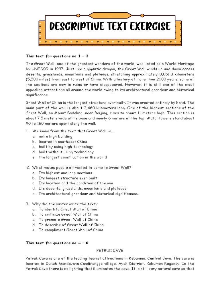 Descriptive Text Exercise: This Text For Questions No 1 - 3 | PDF | London