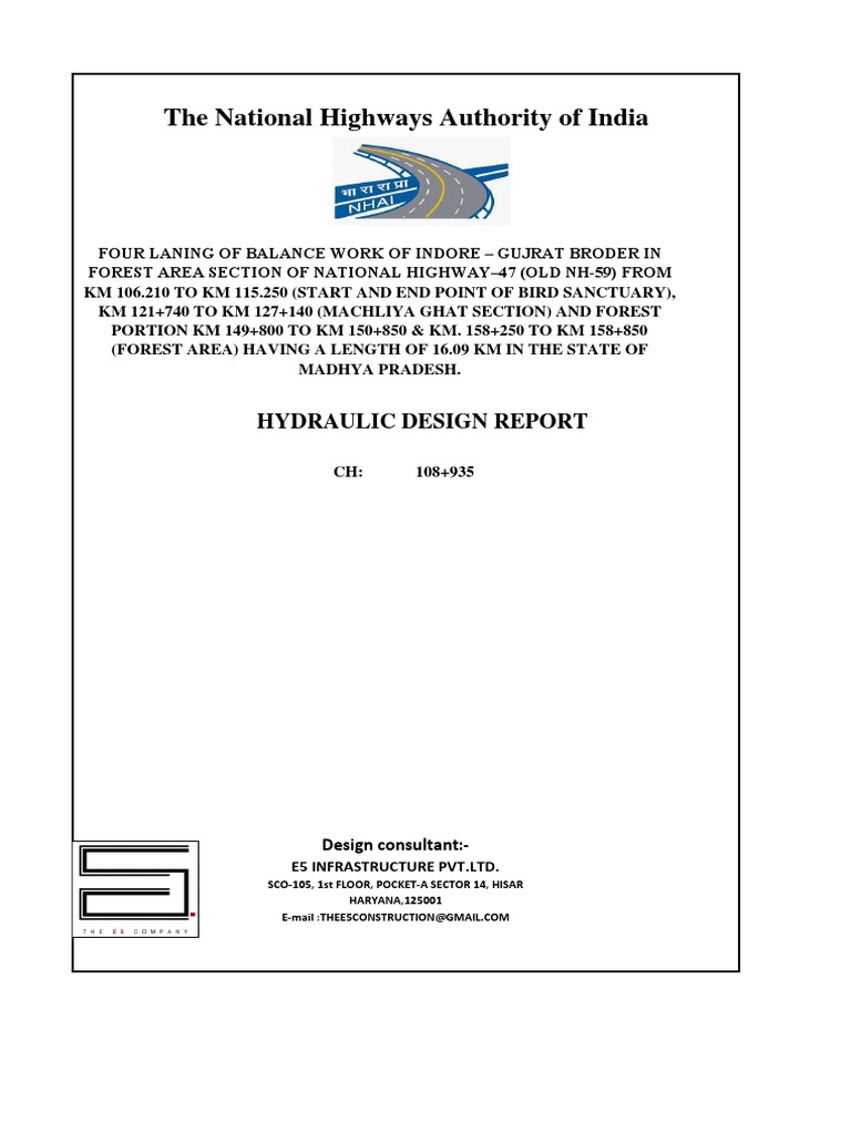 Machliya Ghat Hydraulic Design Report | PDF | Drainage Basin | Flood