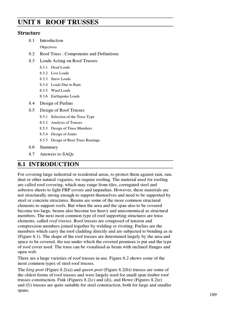 Design of Roof Trusses Compress | PDF | Truss | Roof