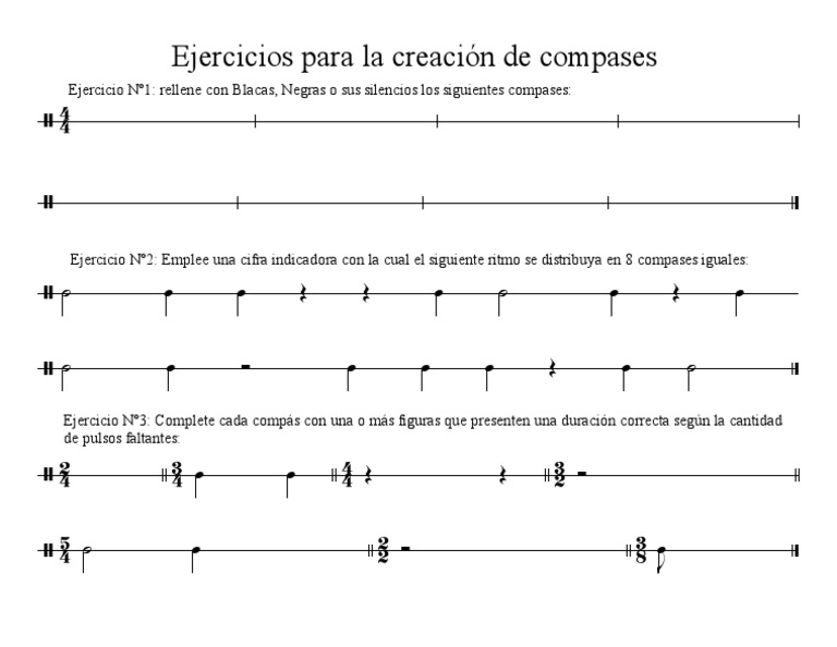Ejercicios para La Creación de Compases | PDF