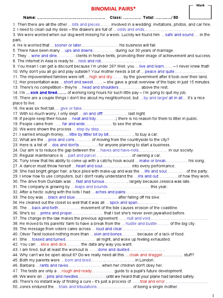 Binomial Pairs : High and Dry | PDF