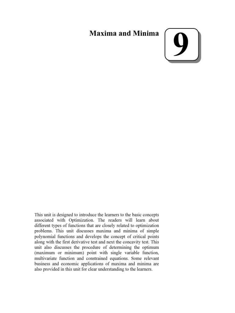 Maxima and Minima | PDF | Maxima And Minima | Mathematical Optimization