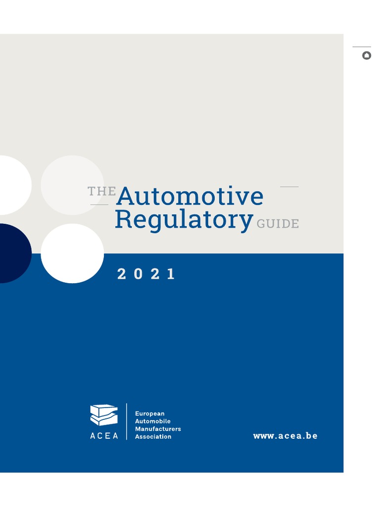 ACEA Automotive Regulatory Guide 2021 | PDF | Headlamp | European Union