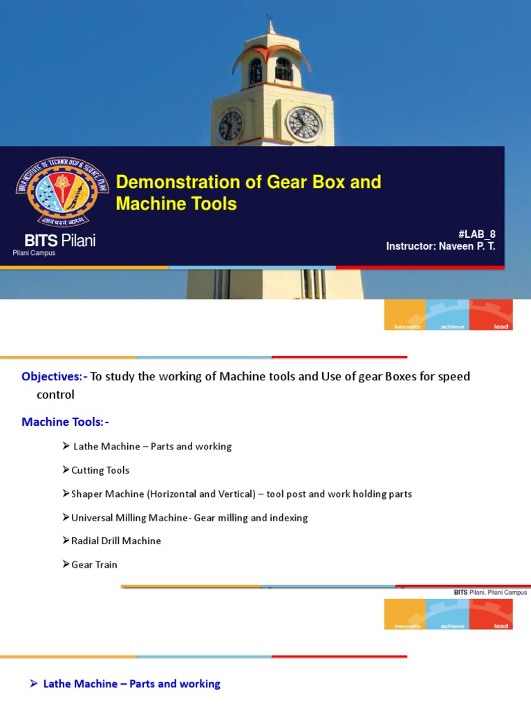 MF F316 - Lab - 8 - Machine Tools and Gear Box | PDF