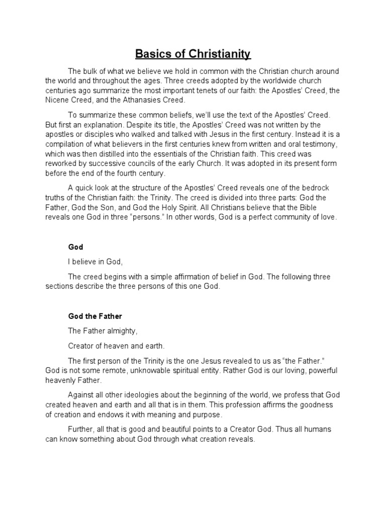 Basics of Christianity | Download Free PDF | God The Father | Jesus