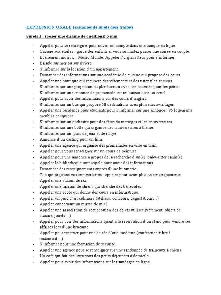 Exemples de Sujets EO TEF | PDF | Bénévolat