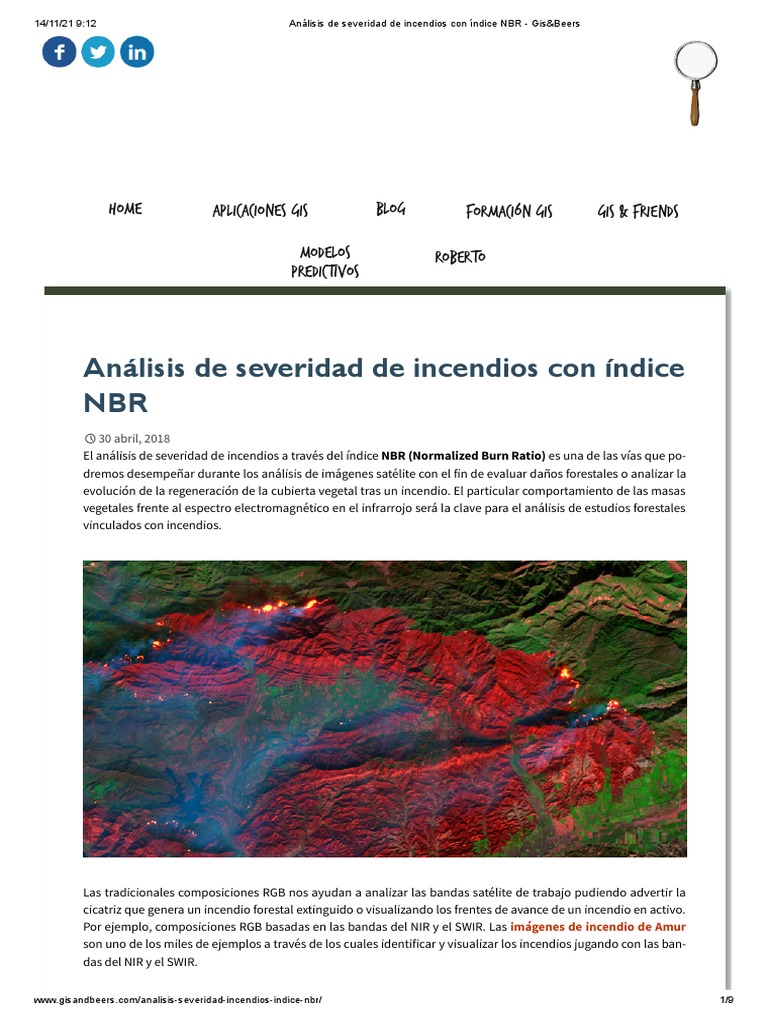 Análisis de Severidad de Incendios Con Índice NBR | PDF | Sistema de ...