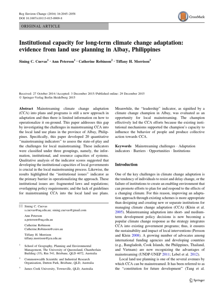 Institutional Capacity For Lon | PDF | Disaster Risk Reduction | Risk