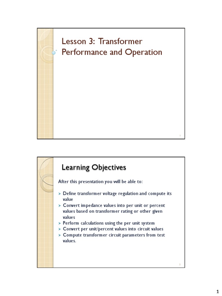 Note3 - Transformer Performance & Operation Slide Presentation | PDF ...