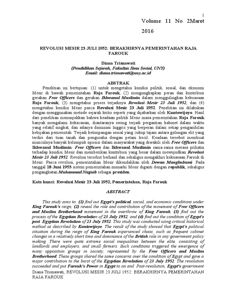 Revolusi Mesir 23 Juli 1952 | PDF | Politik