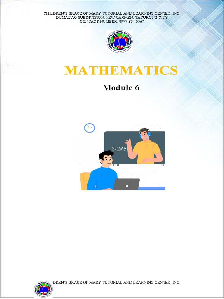 Module 6 Math 8 | PDF | Cartesian Coordinate System | Equations