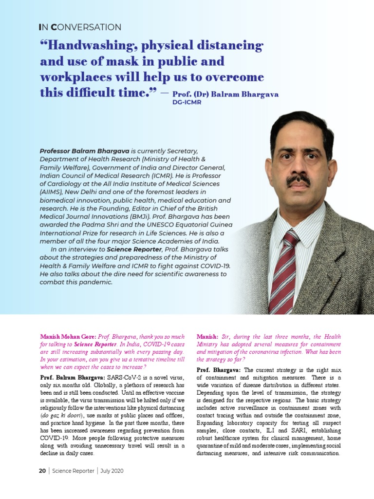 Vigyan Pragati DG ICMR en | PDF | Preventive Healthcare | Pandemic