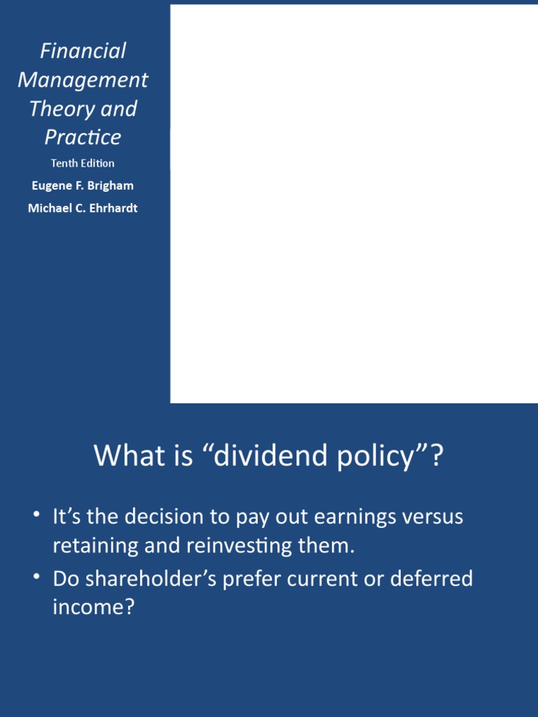 Dividend Policy: Financial Management Theory and Practice | PDF ...