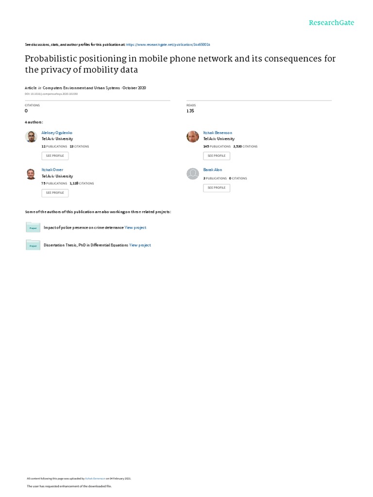 Mobile Positioning Published | PDF | Duplex (Telecommunications ...
