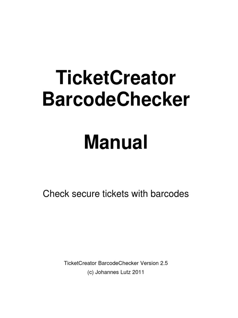 Ticketcreator Barcodechecker Manual: Check Secure Tickets With Barcodes ...
