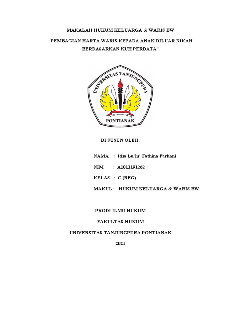 Pemberian Hak Waris Kepada Anak Diluar Nikah Menurut KUH Perdata | PDF