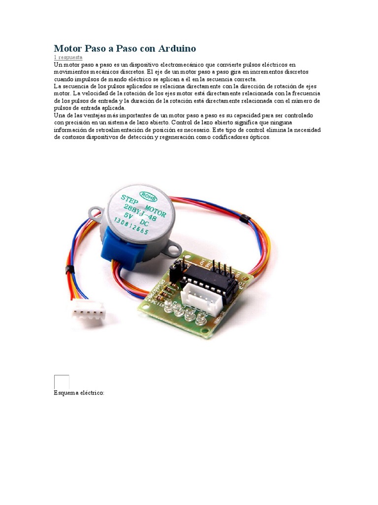 Motor Paso A Paso Con Arduino | Descargar gratis PDF | Resistencia ...