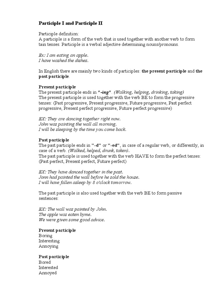 Participle 1 & 2 | PDF