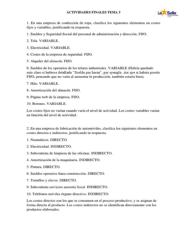 Actividades Finales Tema 3 Con Resultados | PDF | Amortización (Negocio) | Salario