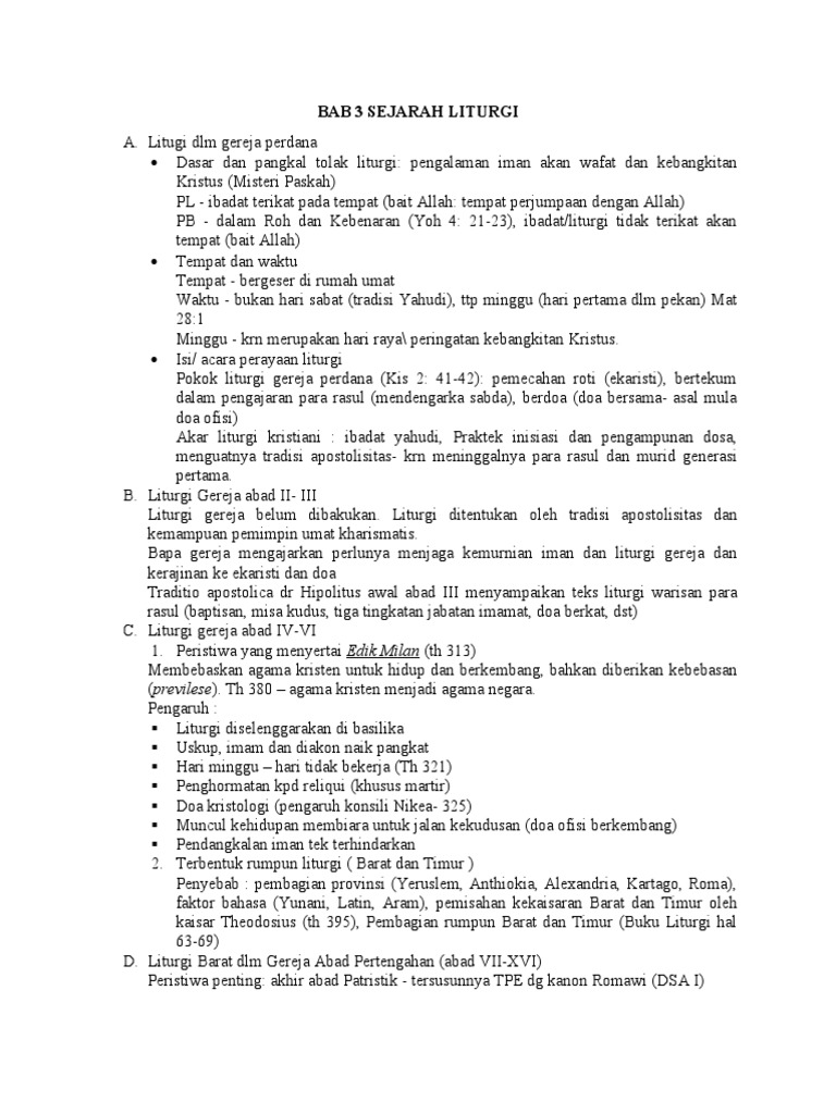 Bab 3 Sejarah Liturgi | PDF