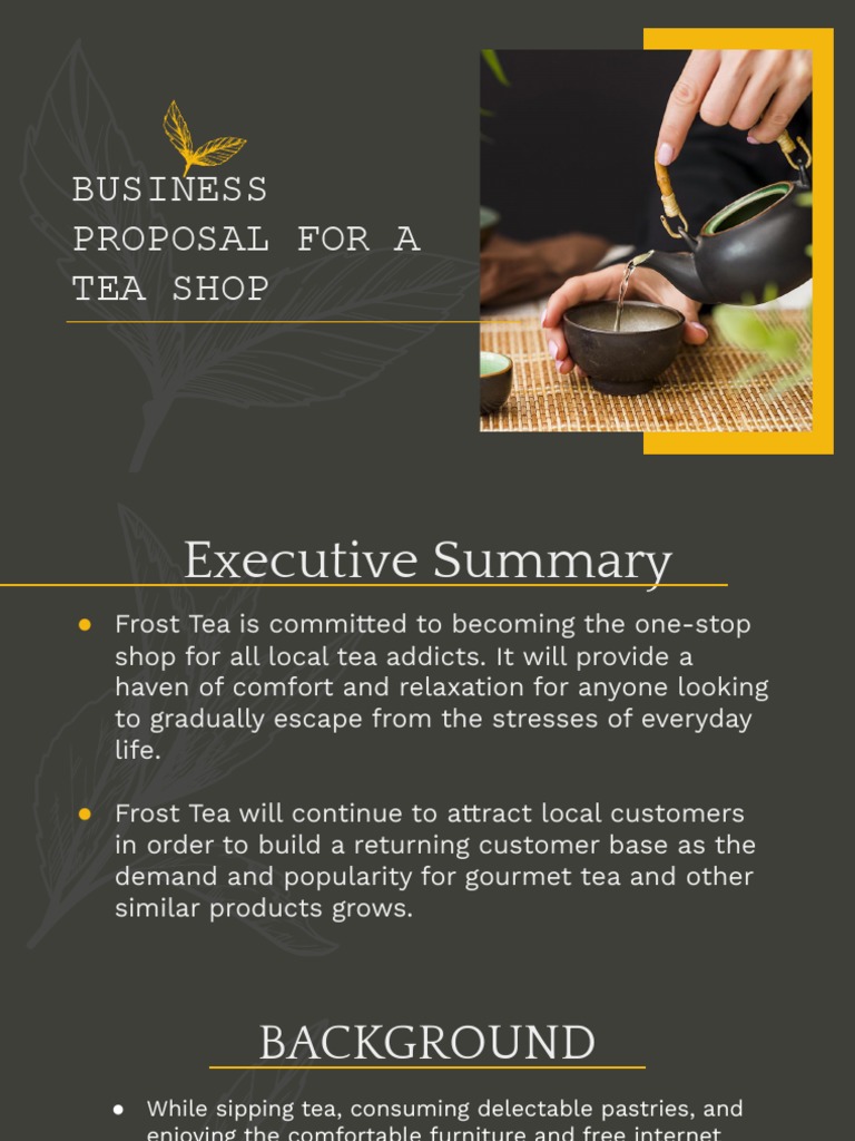 Business Proposal For A Tea Shop | Download Free PDF | Tea | Marketing